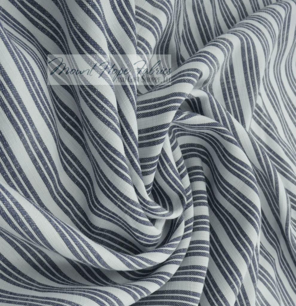 Triple Stripe Poplin- Navy | Mt Hope Fabrics and Gift Shoppe